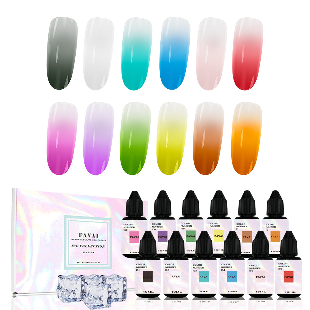FAVAI ICE Collection (#I) Crystal Translucent - 12 Color Airbrush Gel